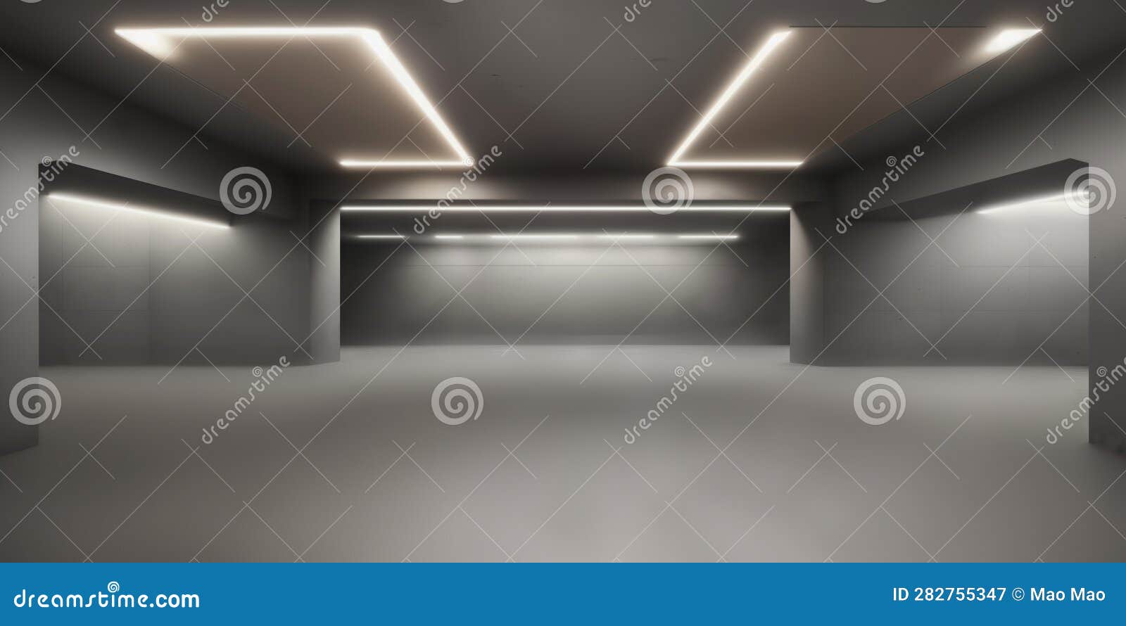 Abstract Elegant Geometric of Blank Empty Space and White Walls with ...