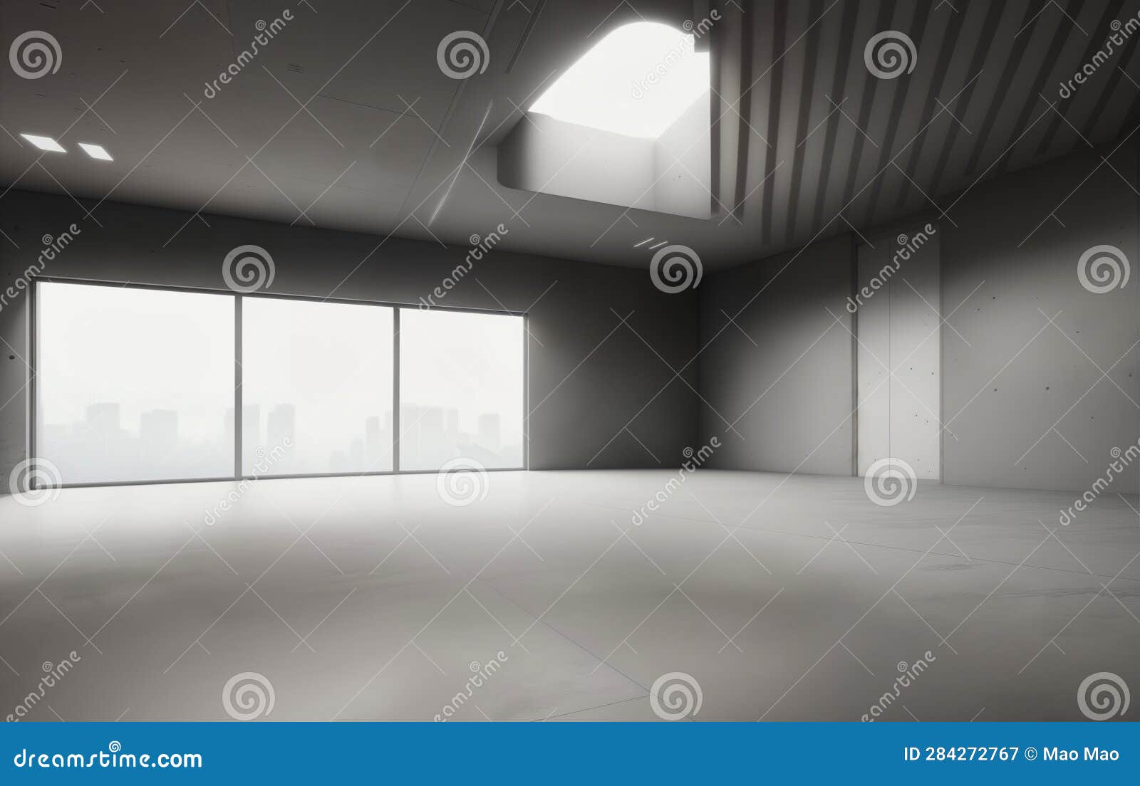 Abstract Elegant Geometric of Blank Empty Space and White Walls with ...