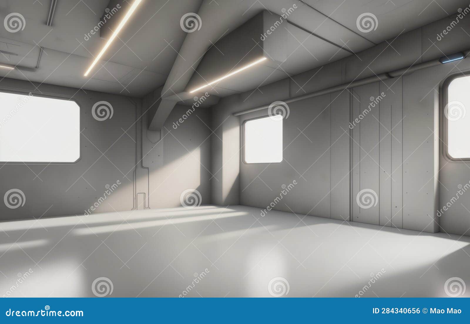 Abstract Elegant Geometric of Blank Empty Space and White Walls with ...