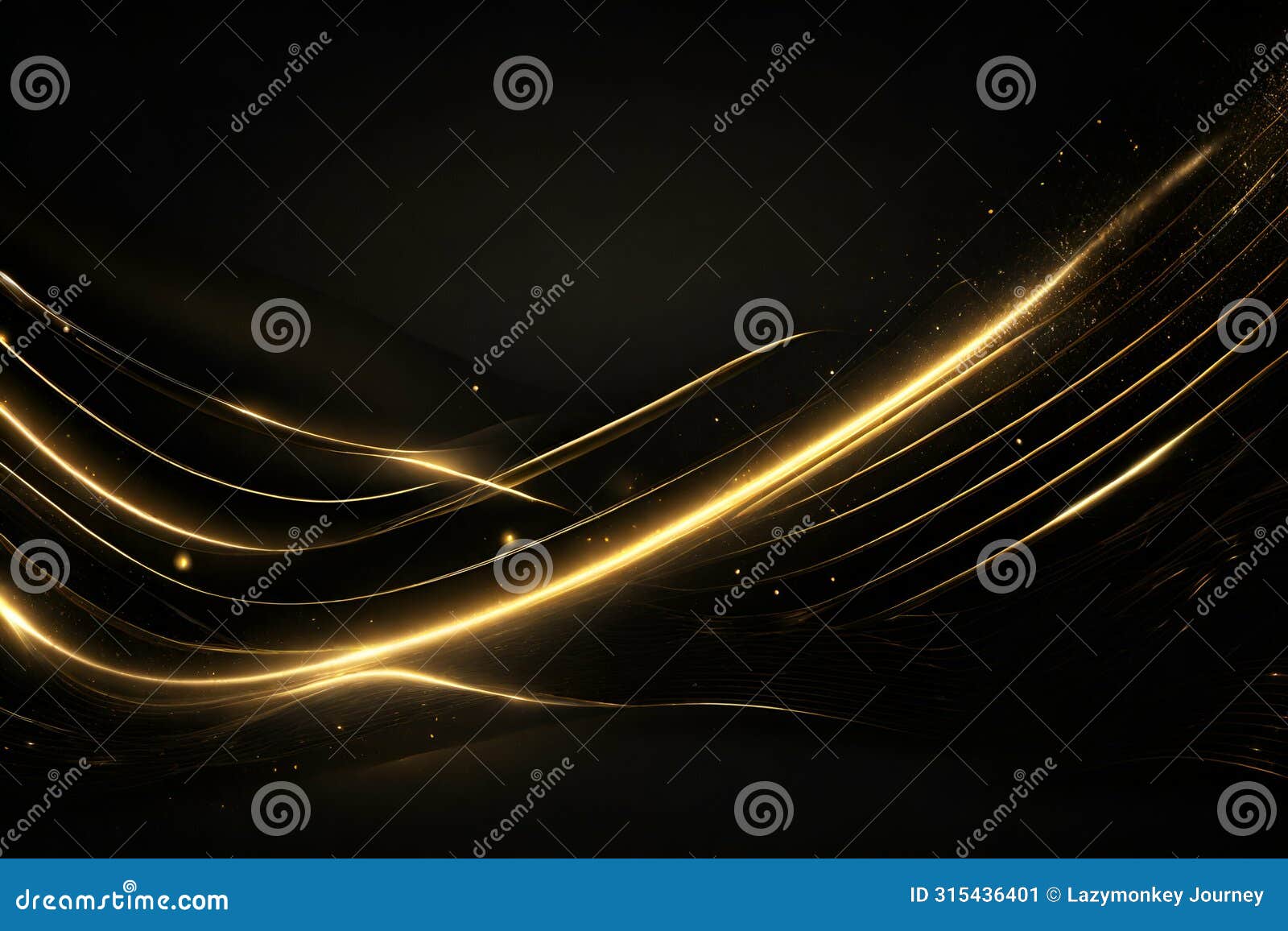 Abstract Elegant Gold Glowing Line with Lighting Effect Sparkle on ...