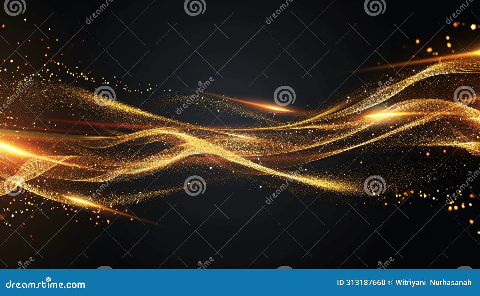 Abstract Elegant Gold Glowing Line with Lighting Effect Sparkle on ...