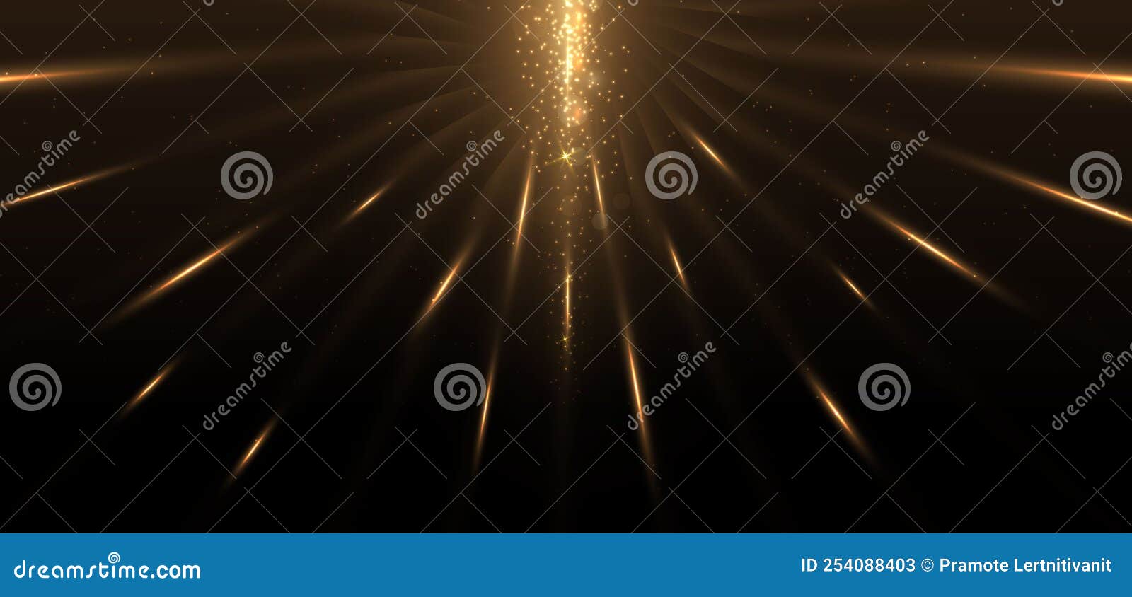 Abstract Elegant Gold Glowing Line with Lighting Effect Sparkle on ...
