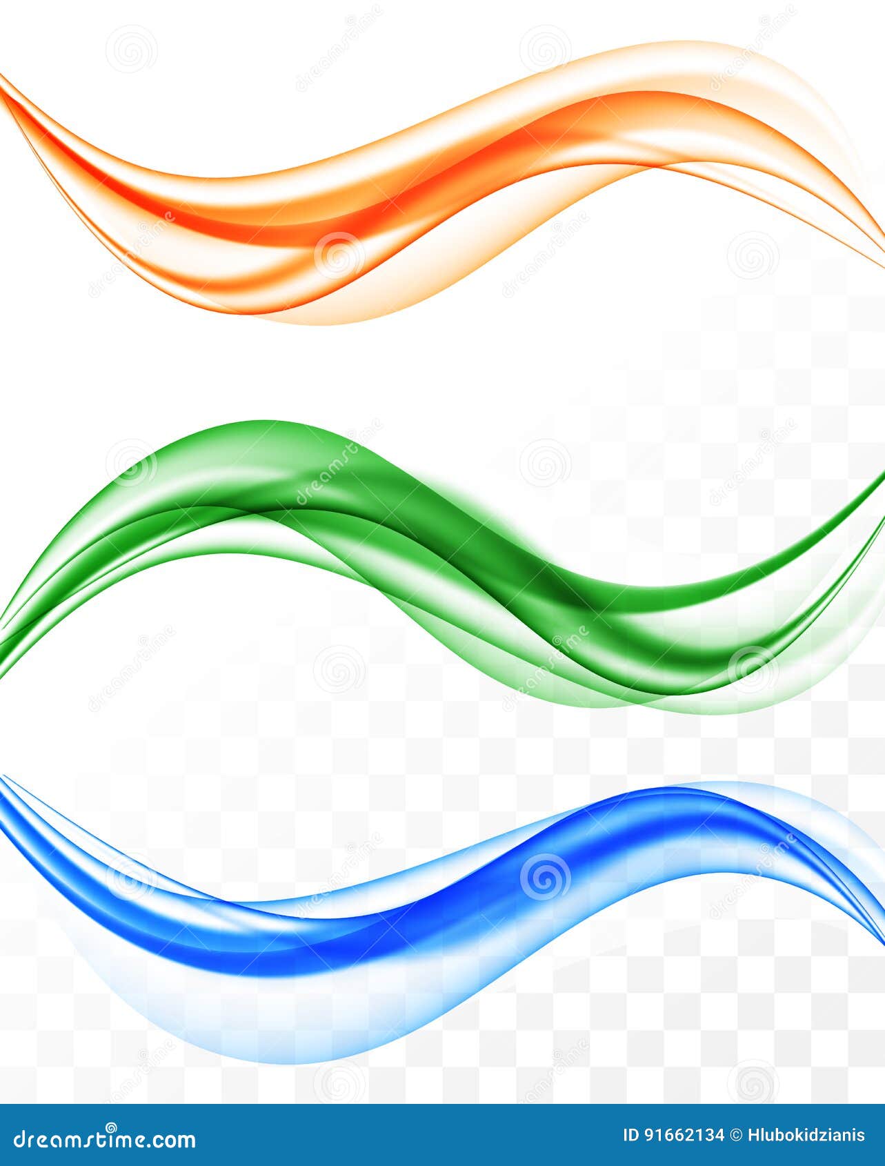 Abstract Elegant Light Waves Set Stock Vector - Illustration of orange ...