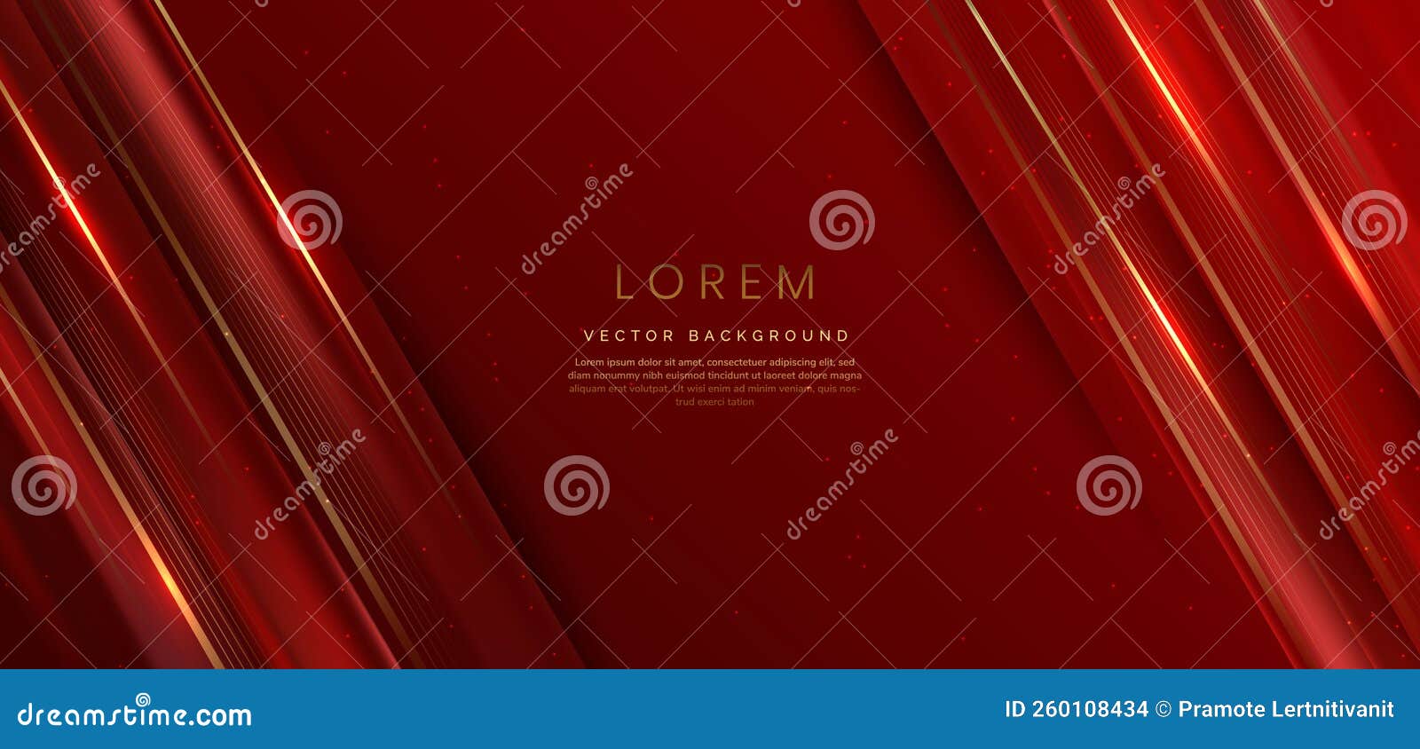 Abstract Elegant Red Background with Golden Line and Lighting Effect ...