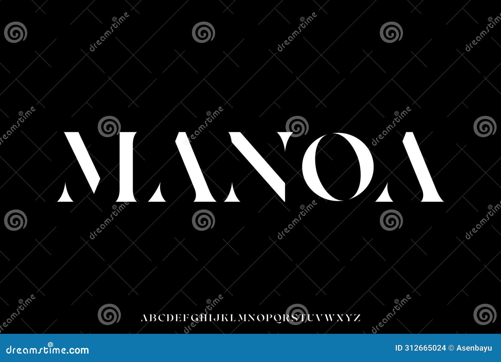 Abstract Elegant Stencil Type Serif Alphabet Display Font Vector ...