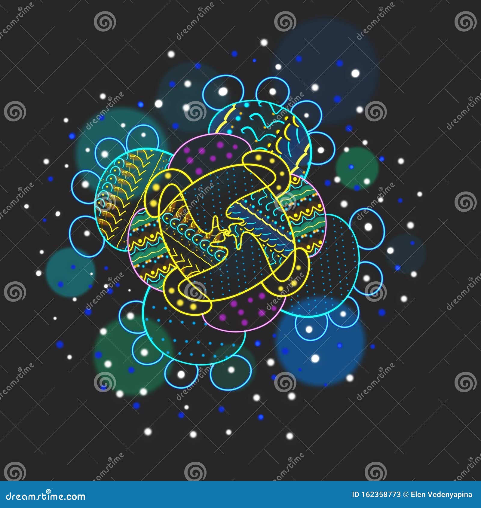 Abstract Element on the Black Background Stock Illustration ...