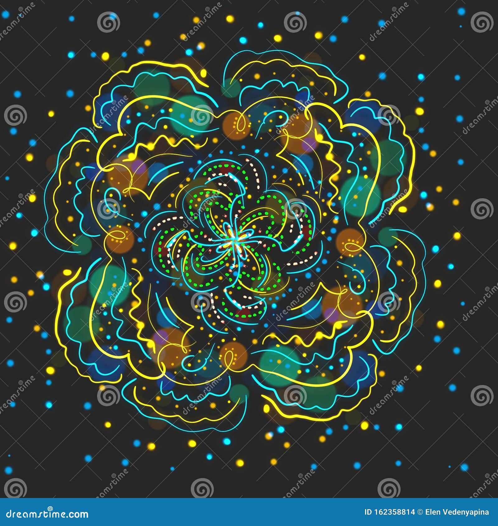 Abstract Element on the Black Background Stock Illustration ...