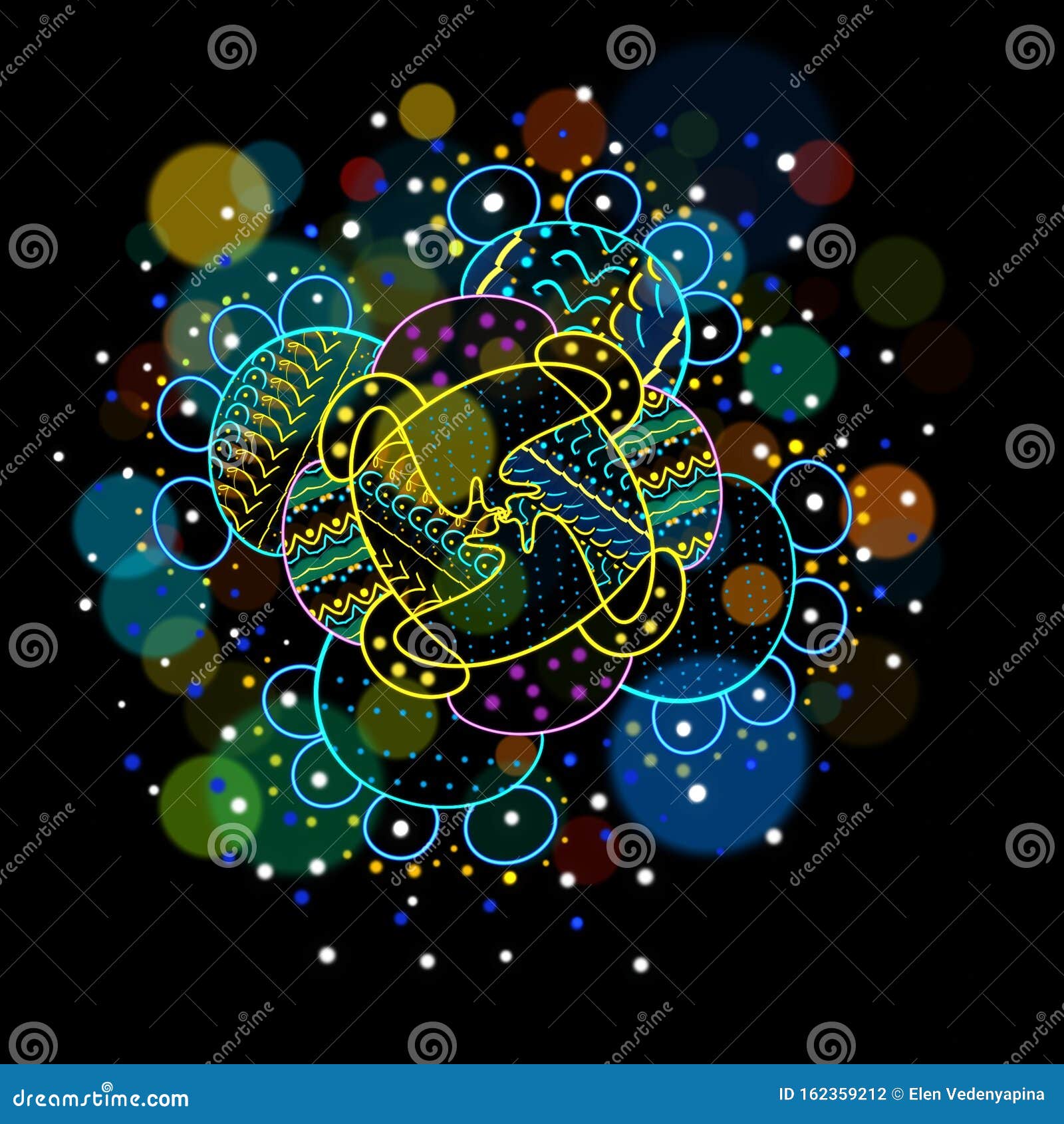 Abstract Element on the Black Background Stock Illustration ...
