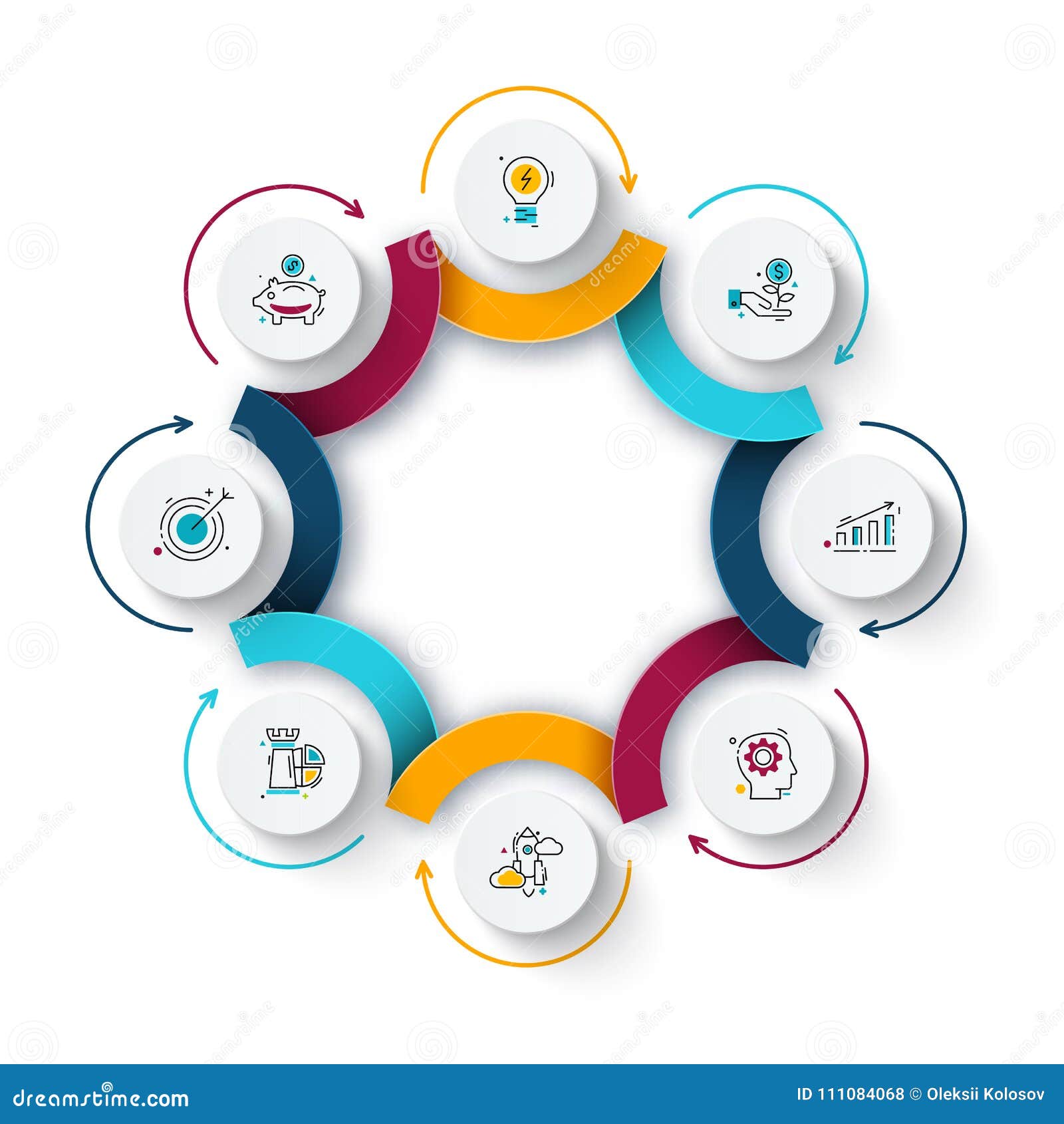Abstract Element of Cycle Diagram with 8 Steps. Stock Vector ...