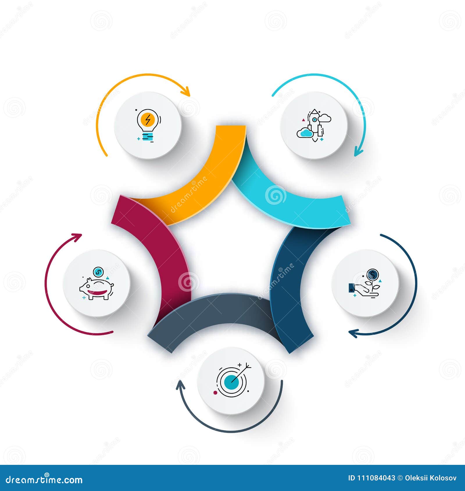 Abstract Element of Cycle Diagram with 5 Steps. Stock Vector ...