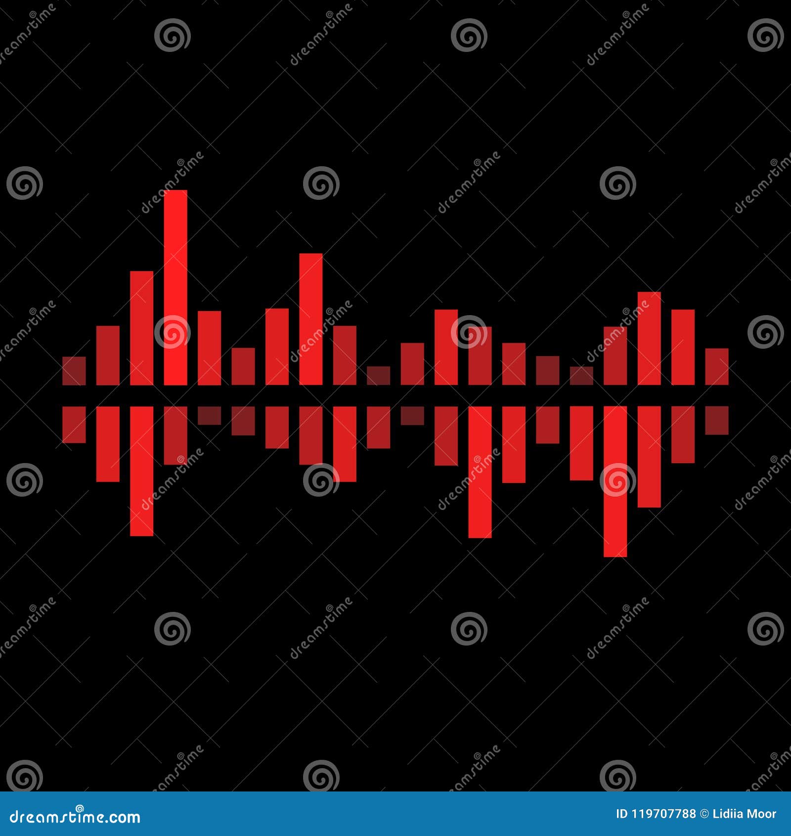 Equalizer red wave stock vector. Illustration of play - 119707788