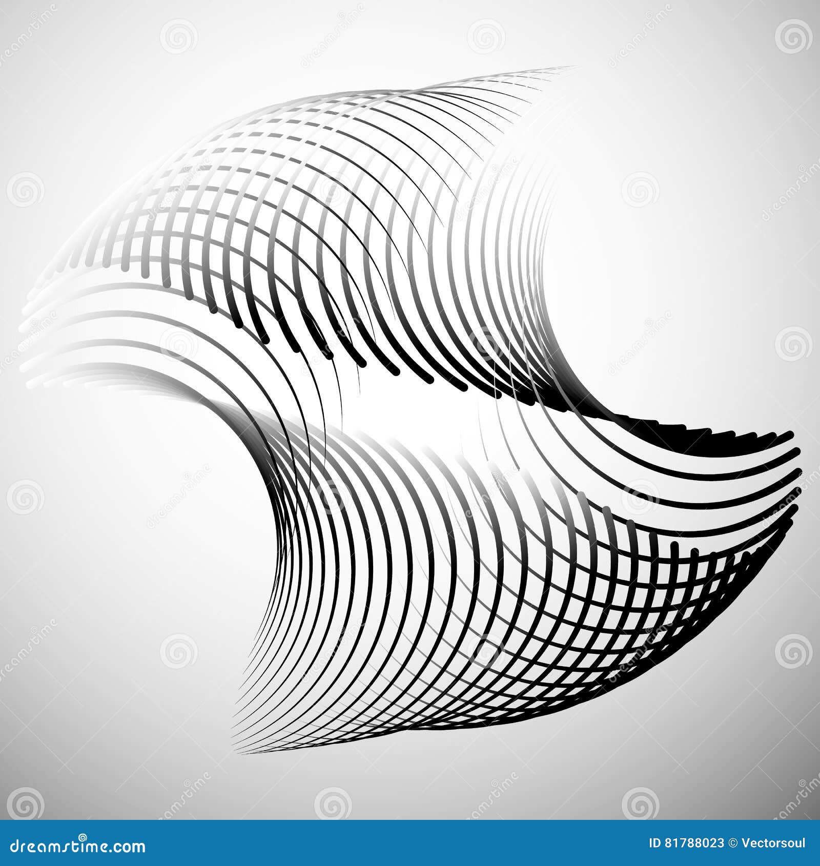 Abstract Element with Intersecting Curved Lines. Stock Vector ...