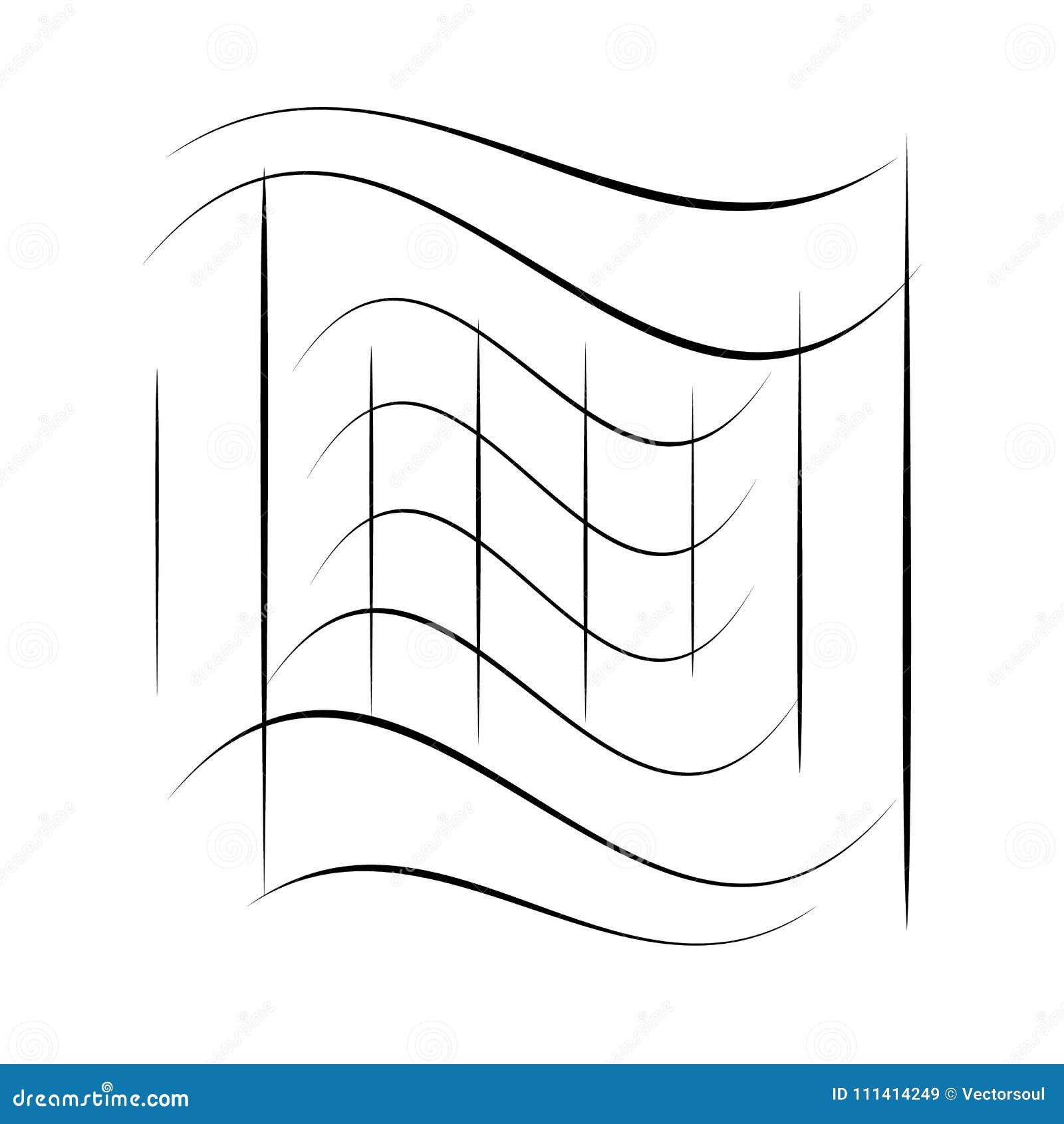Abstract Element With Random Overlapping Lines Abstract Distored Lines 4379