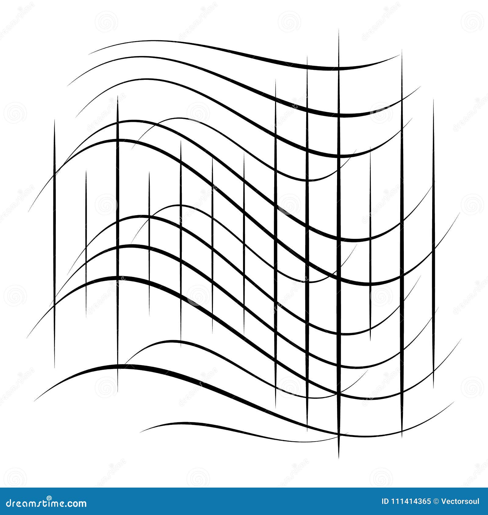 Abstract Element with Random Overlapping Lines. Abstract Distored Lines ...