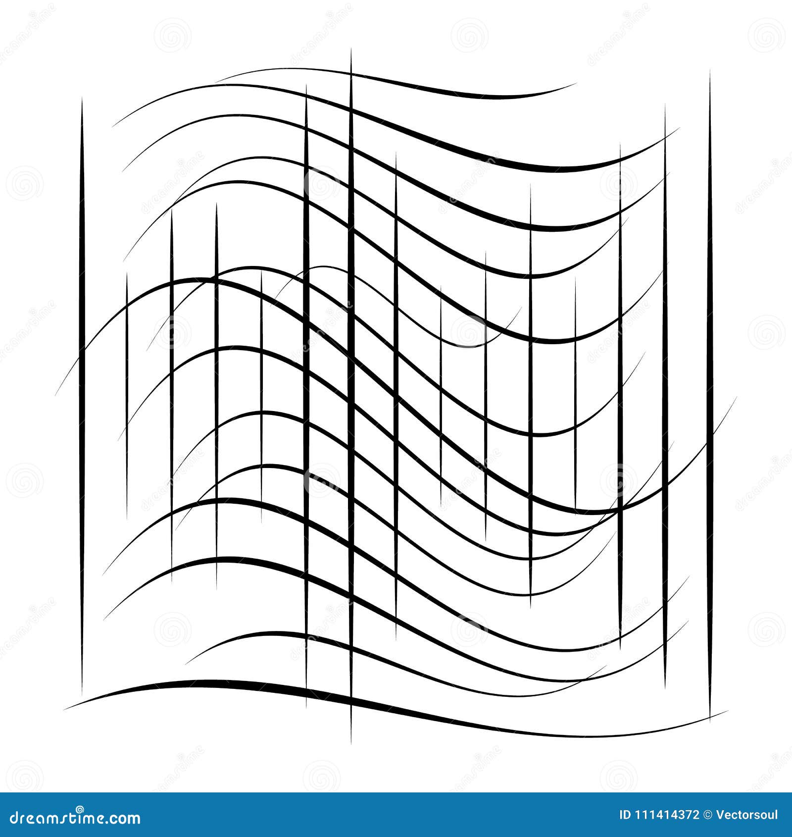 Abstract Element with Random Overlapping Lines. Abstract Distored Lines ...