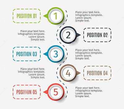 Abstract Elements of Graph, Diagram with 5 Steps, Options or Parts ...