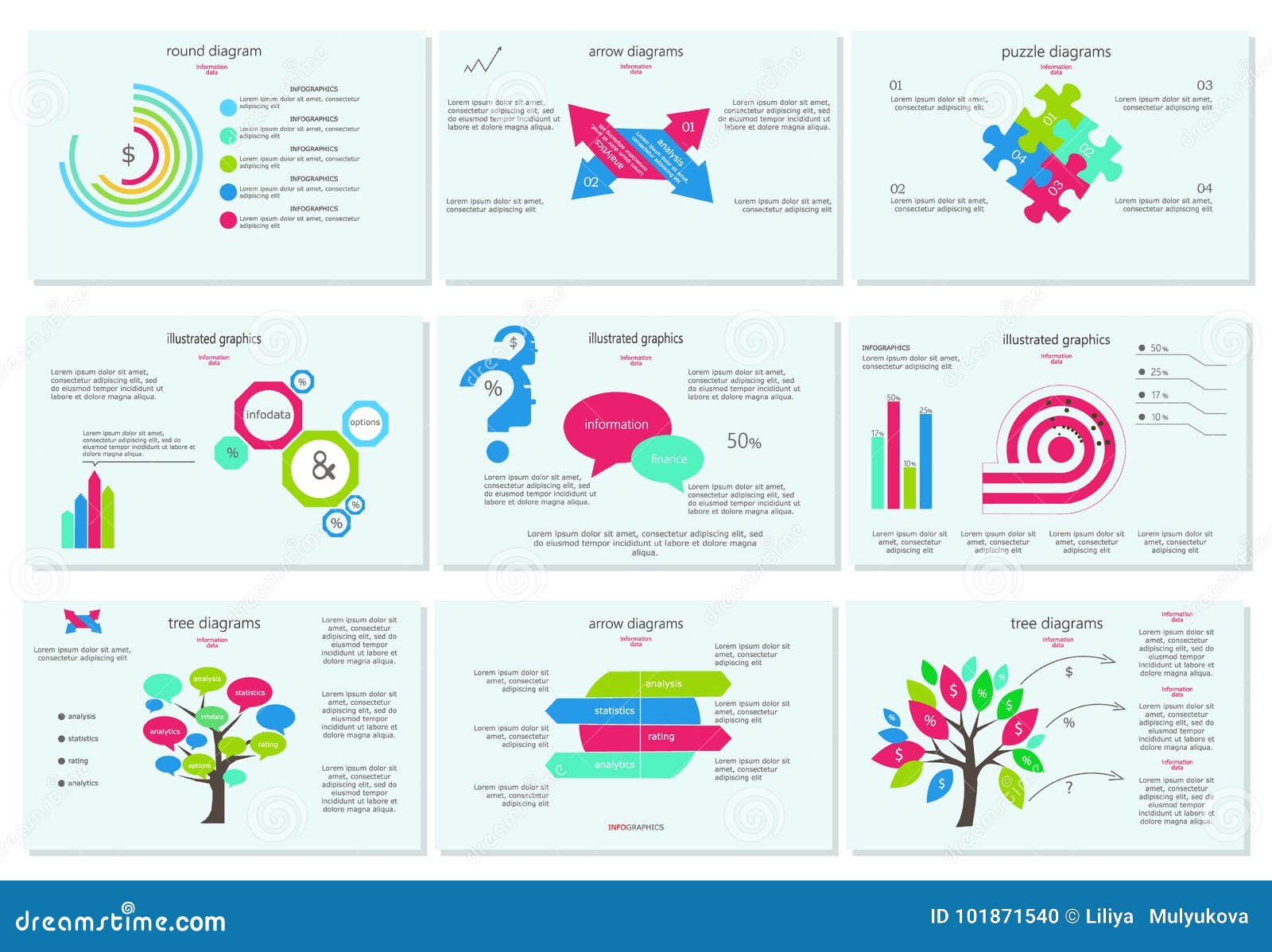 Abstract Elements of Graph, Diagram, Vector Business Template for ...