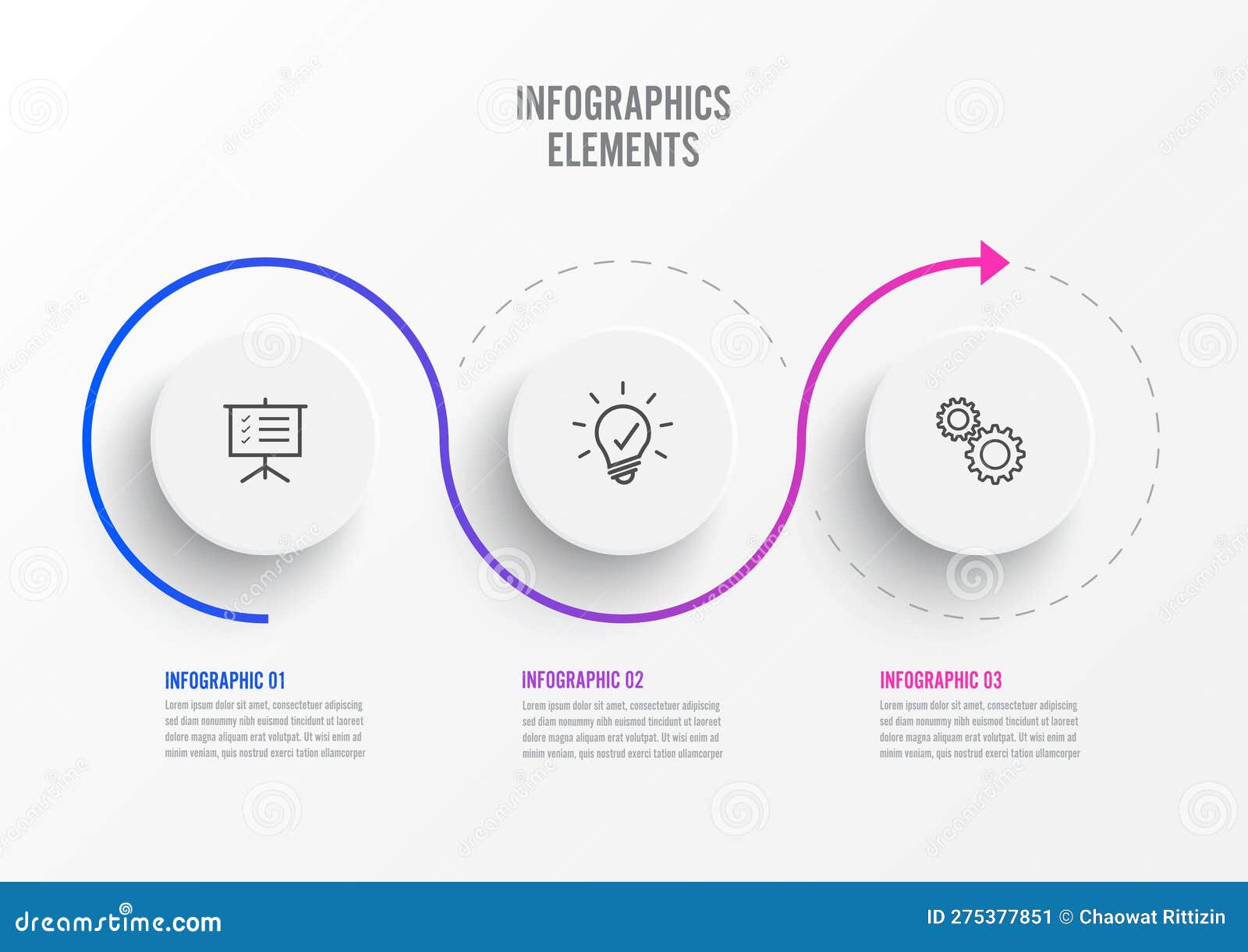 Abstract Elements of Graph Infographic Template with Label, Integrated ...