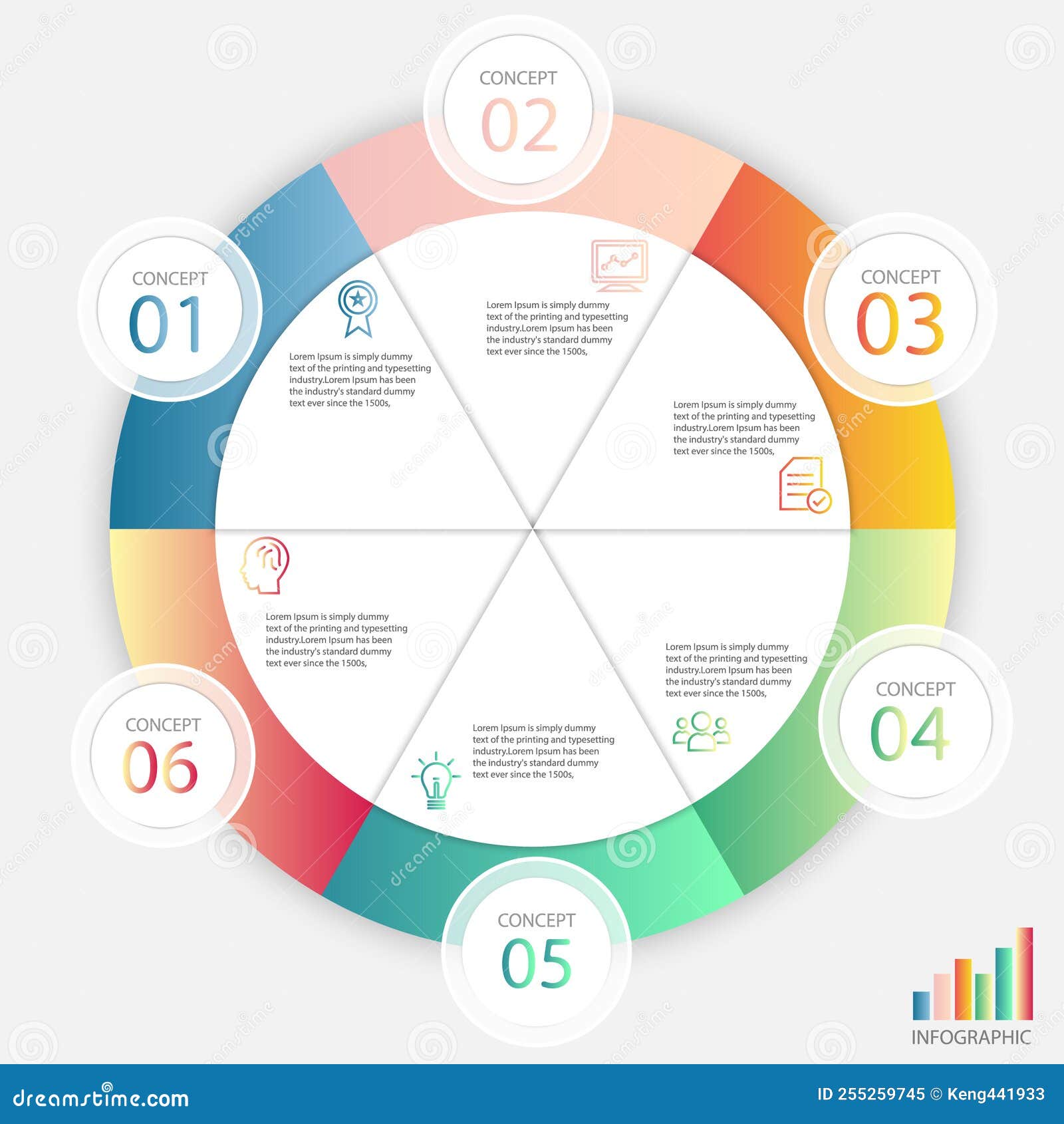 Abstract Elements Infographic Circle Ring Shape Data Vector Template Process Concept Step for ...