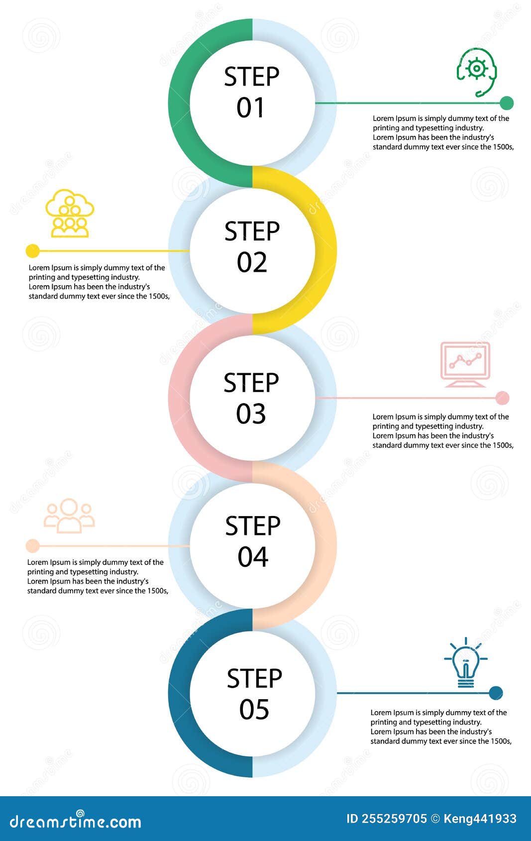 Abstract Elements Infographic Circular Shape Data Vector Template Process Concept Step for ...