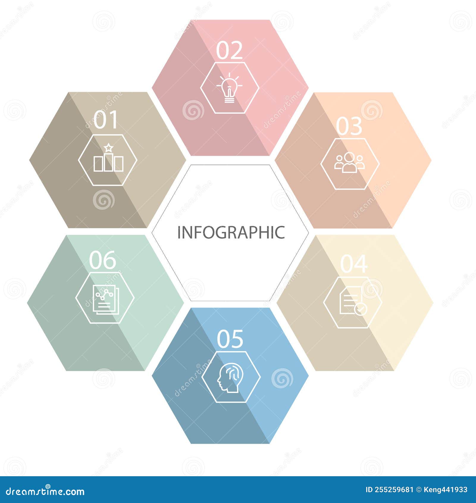 Abstract Elements Infographic Hexagon Shape Data Vector Template ...