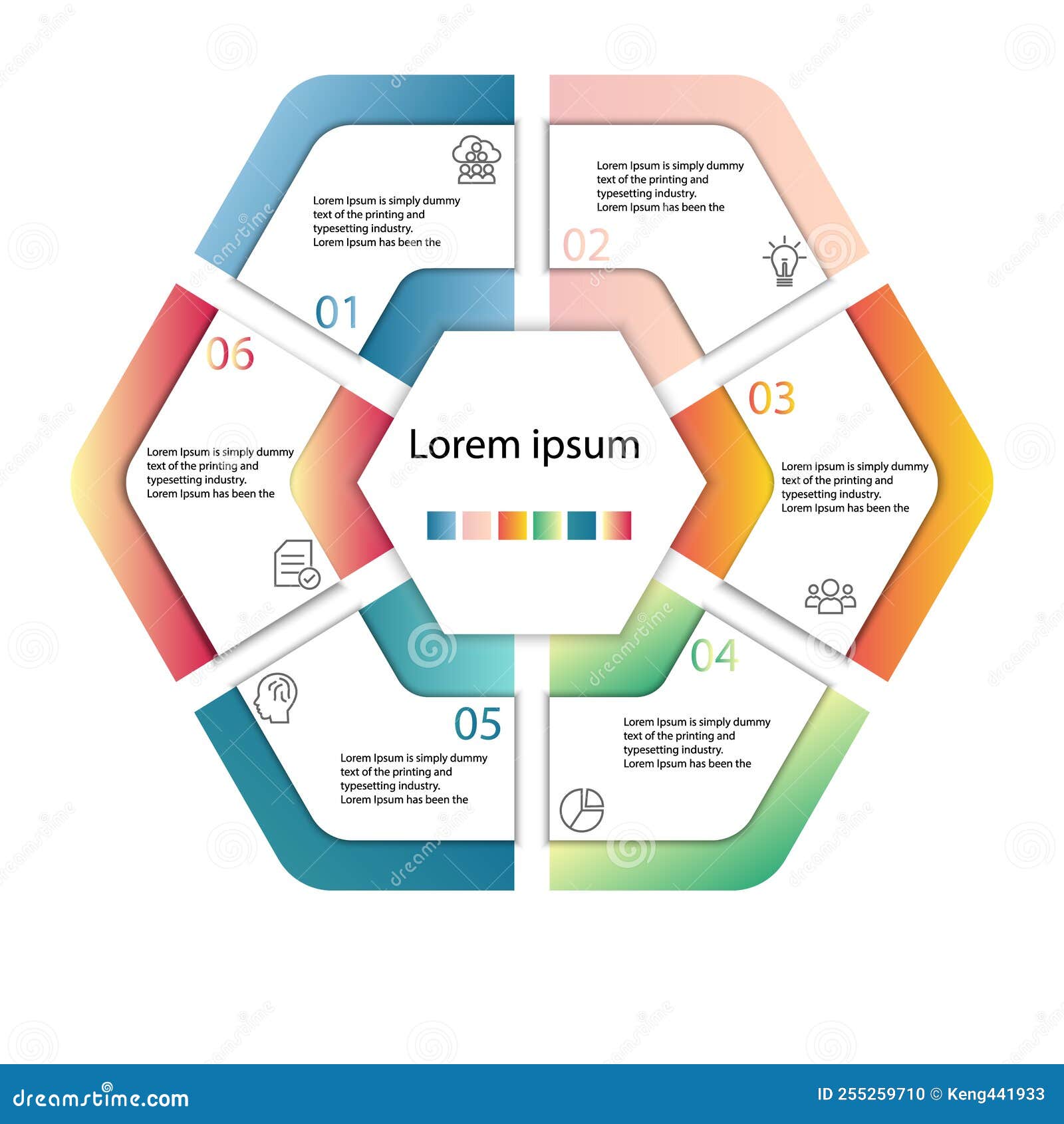 Abstract Elements Infographic Hexagon Shape Data Vector Template ...