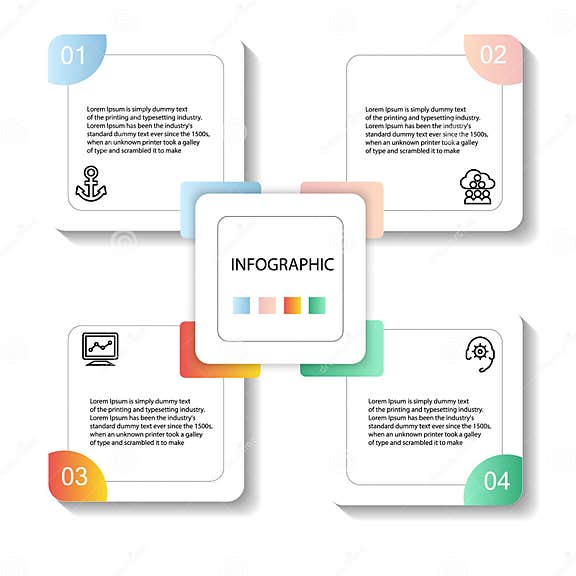 Abstract Elements Infographic Rectangle Shape Data Vector Template Process Concept Step for ...