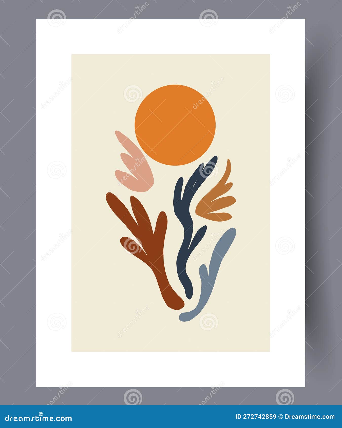 Abstract Elements Pastel Clutter Wall Art Print Stock Vector ...