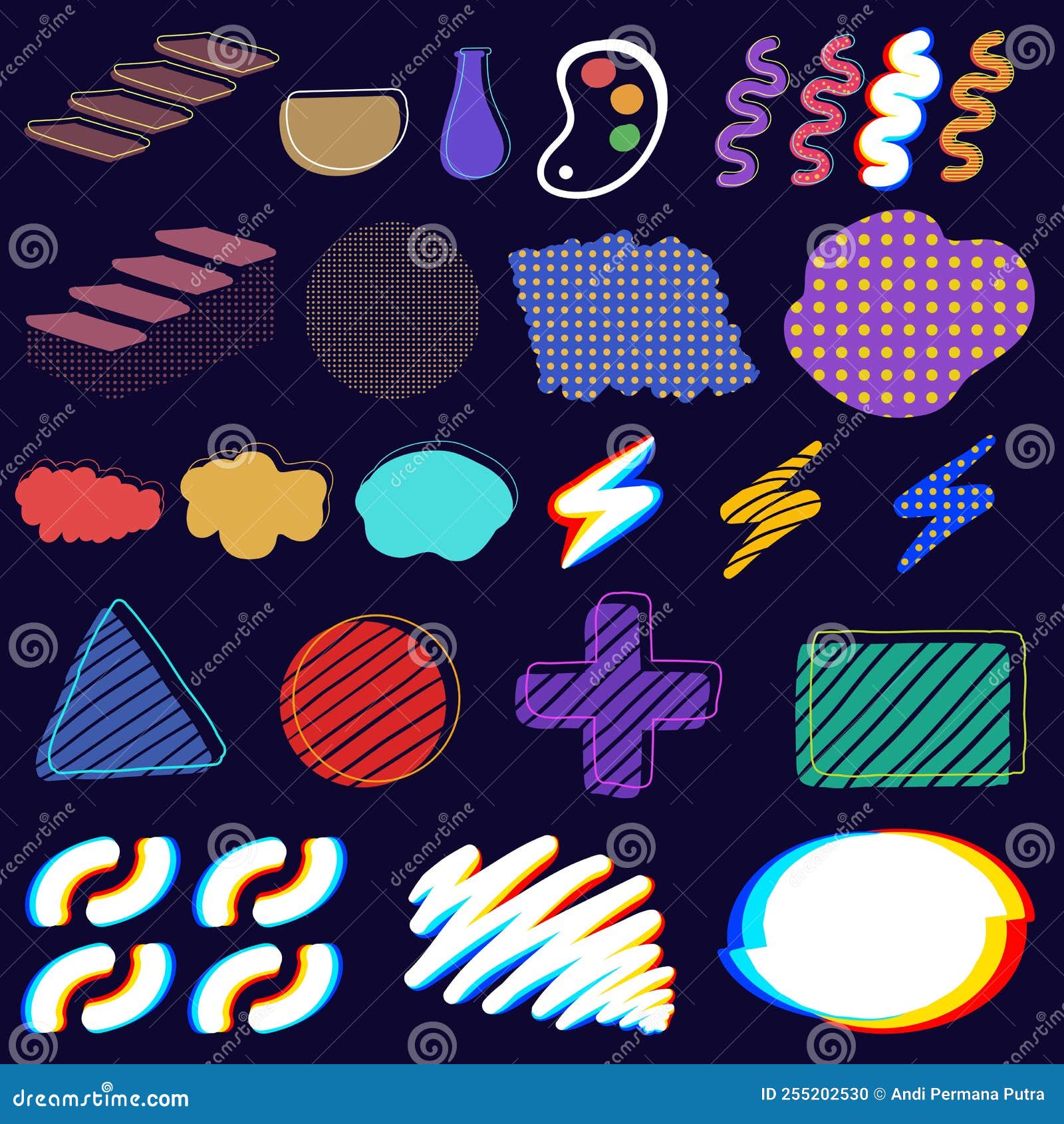 Abstract Elements Retro Vector Set Collection Stock Vector ...