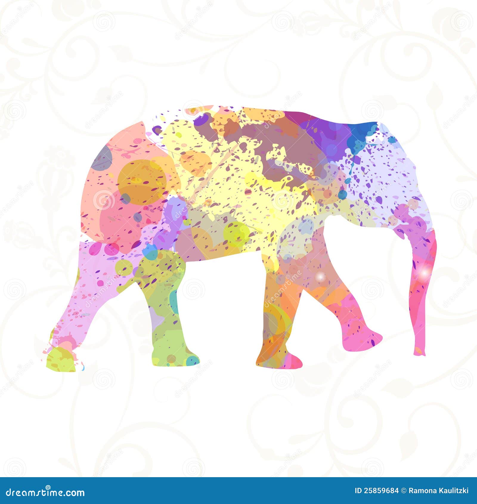 Abstract elephant stock illustration. Illustration of safari - 25859684