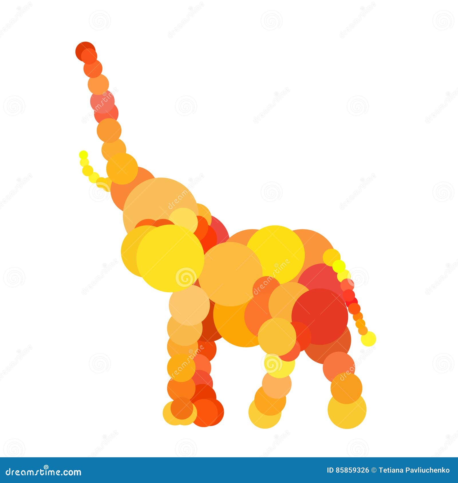 Abstract Elephant Drawn with Circles. Stock Vector - Illustration of ...