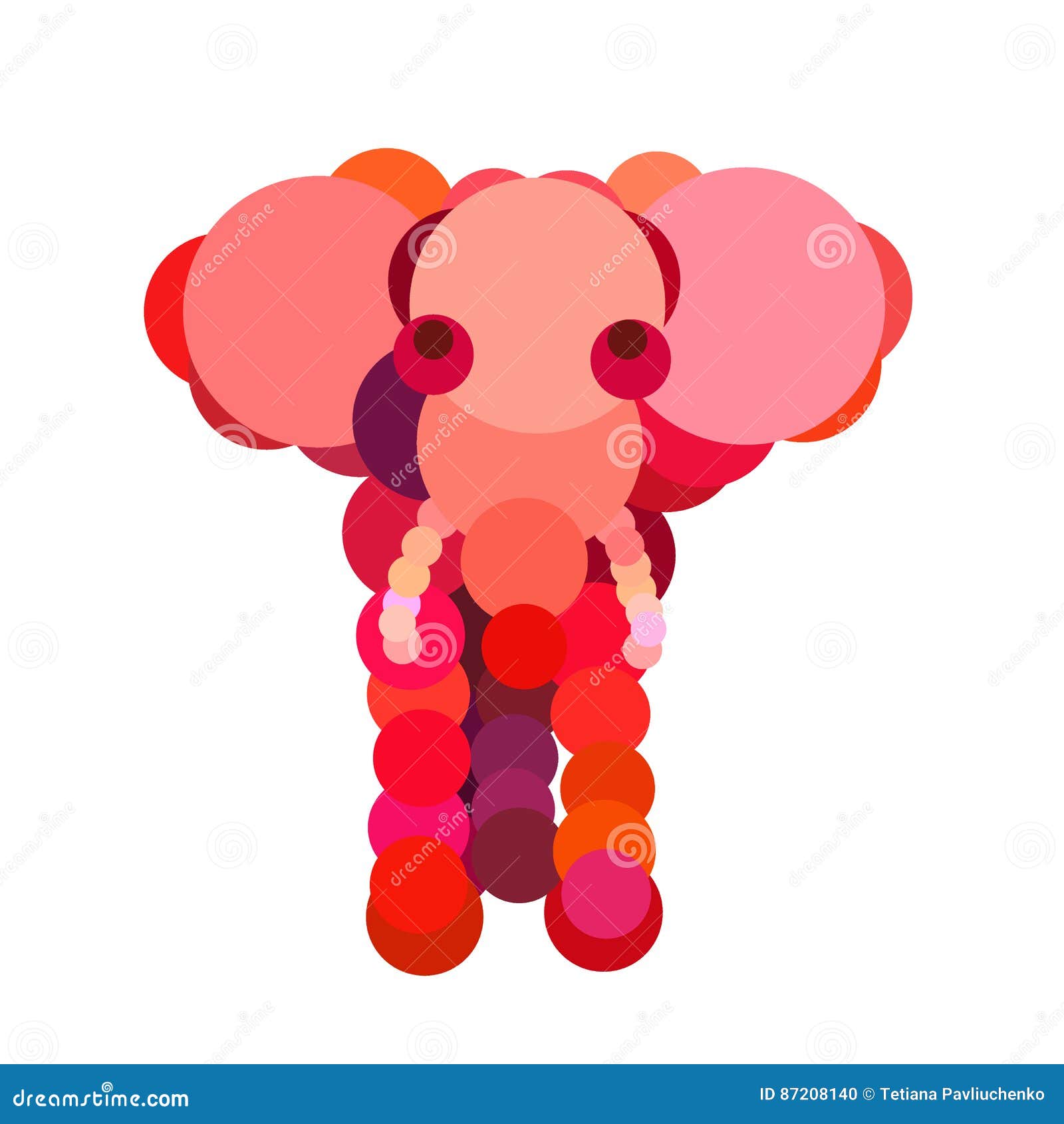 Abstract Elephant Drawn with Circles Stock Vector - Illustration of ...