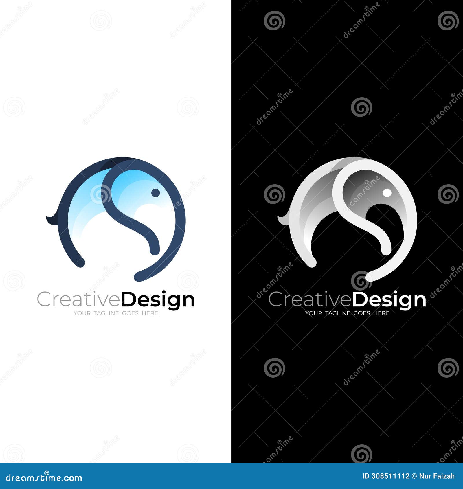 Abstract Elephant Logo with Circle Design Template, Modern Style Stock ...