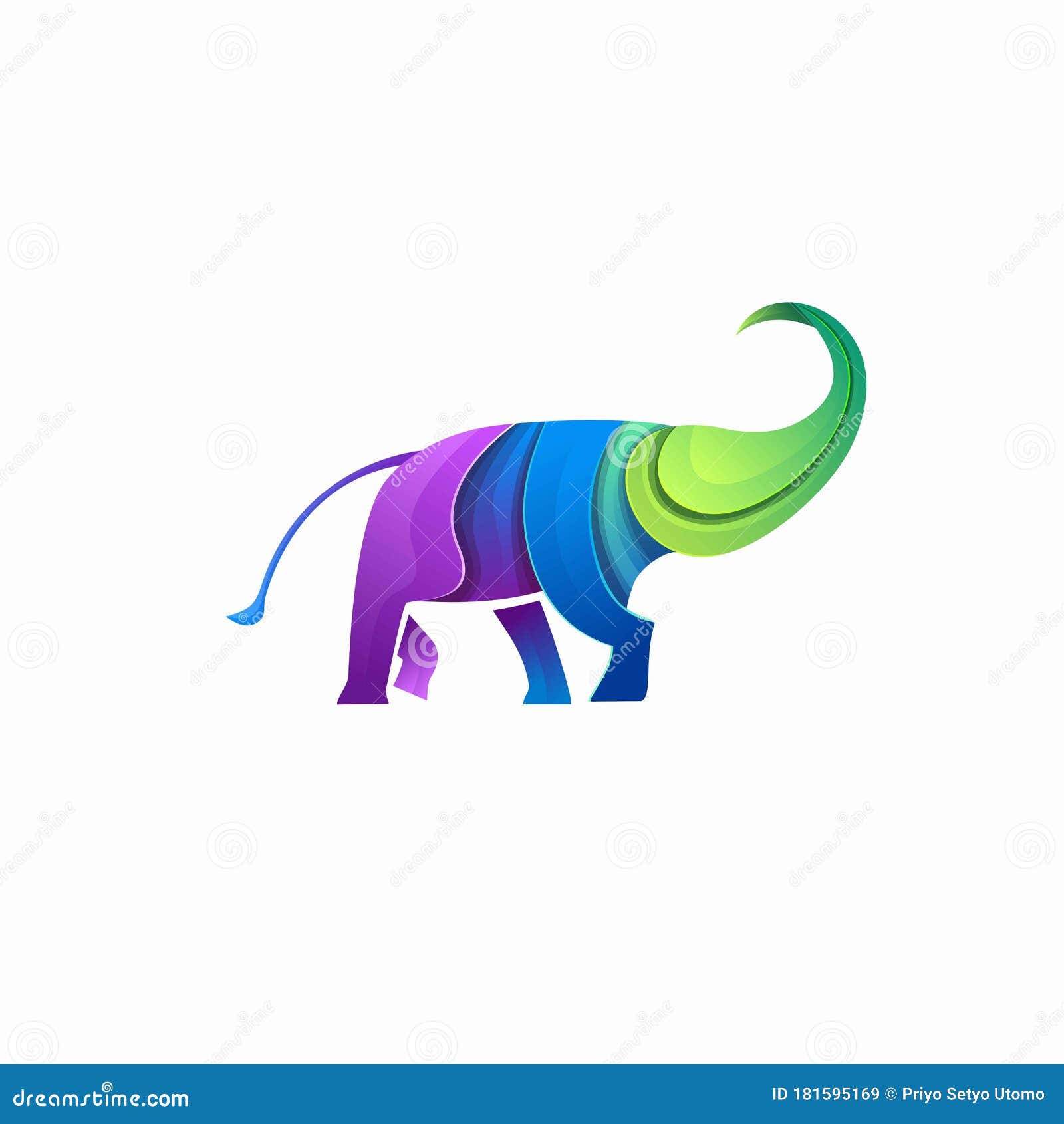 Abstract Elephant Logo Gradient Design Stock Illustration ...