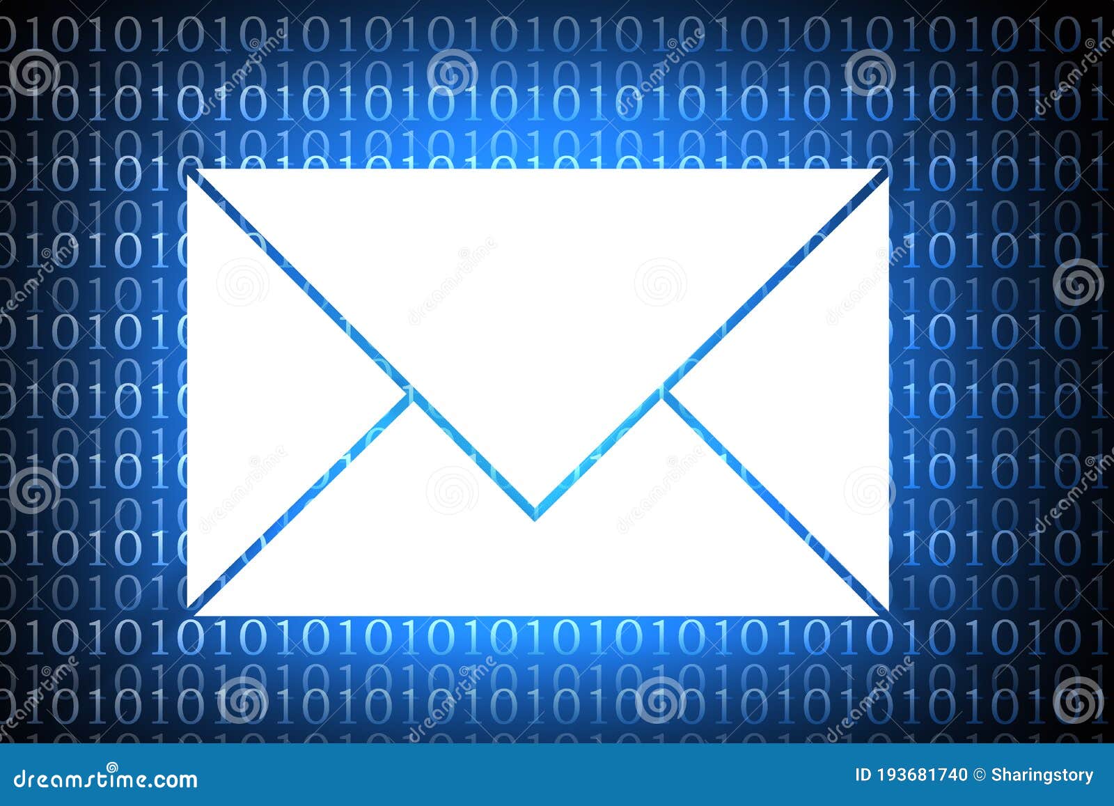 Abstract Email Design on Blue Background Stock Illustration ...