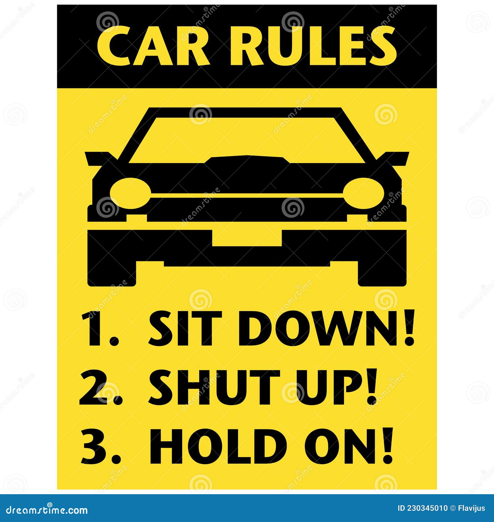 Abstract Emblem with the Text - Car Rules Stock Vector - Illustration ...