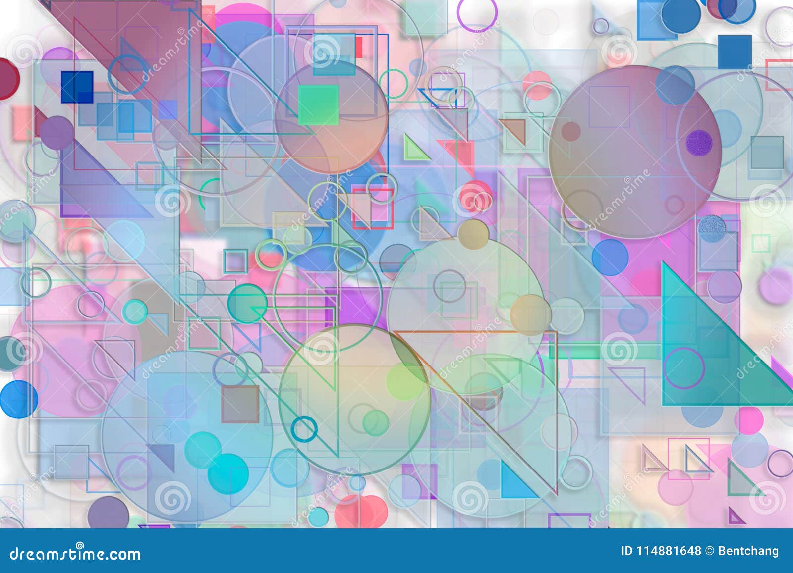 Abstract Embossed & Random Circle, Square & Rectangle Shape. Art ...