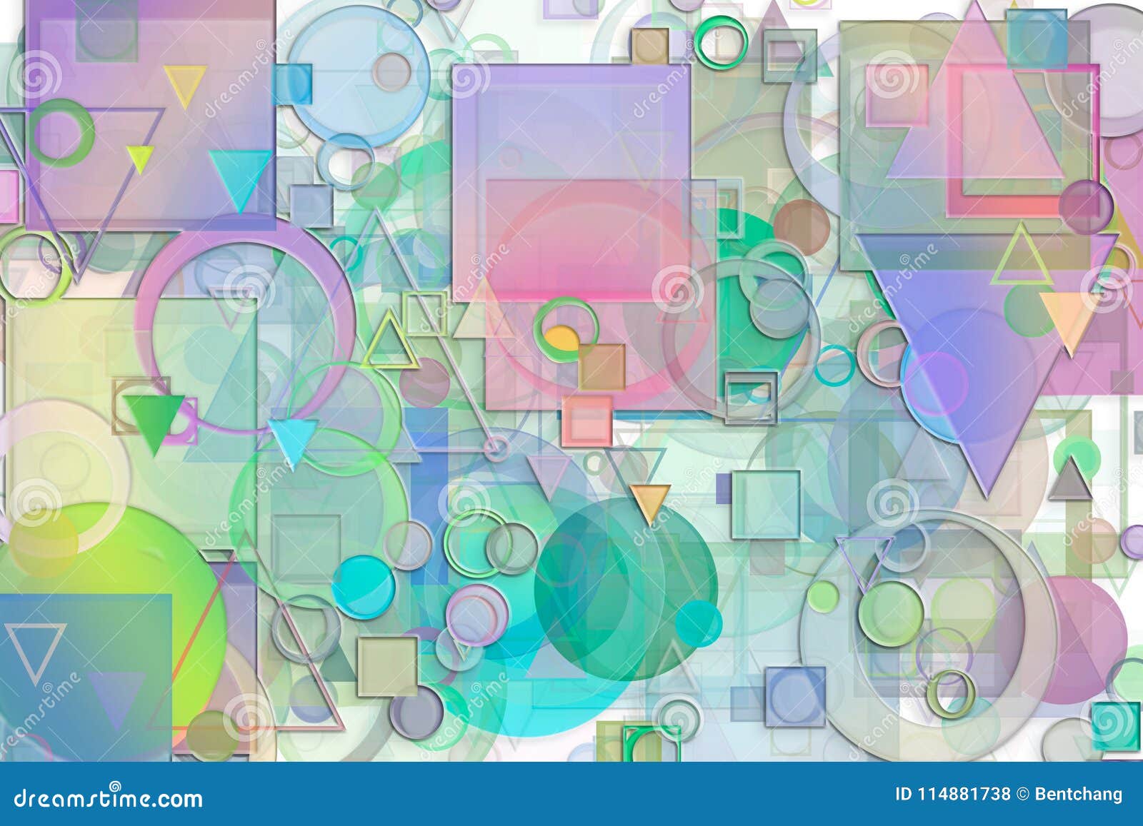 Abstract Embossed And Random Circle Square And Rectangle Shape Style