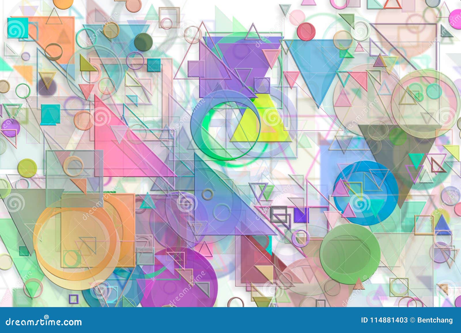 Abstract Embossed & Random Circle, Square. Triangle, Creative, Paper ...