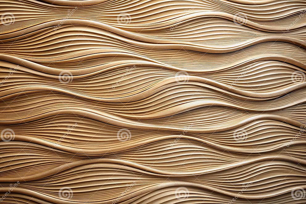 Abstract Embossed Wave Pattern Background with Flowing, Curving Lines ...