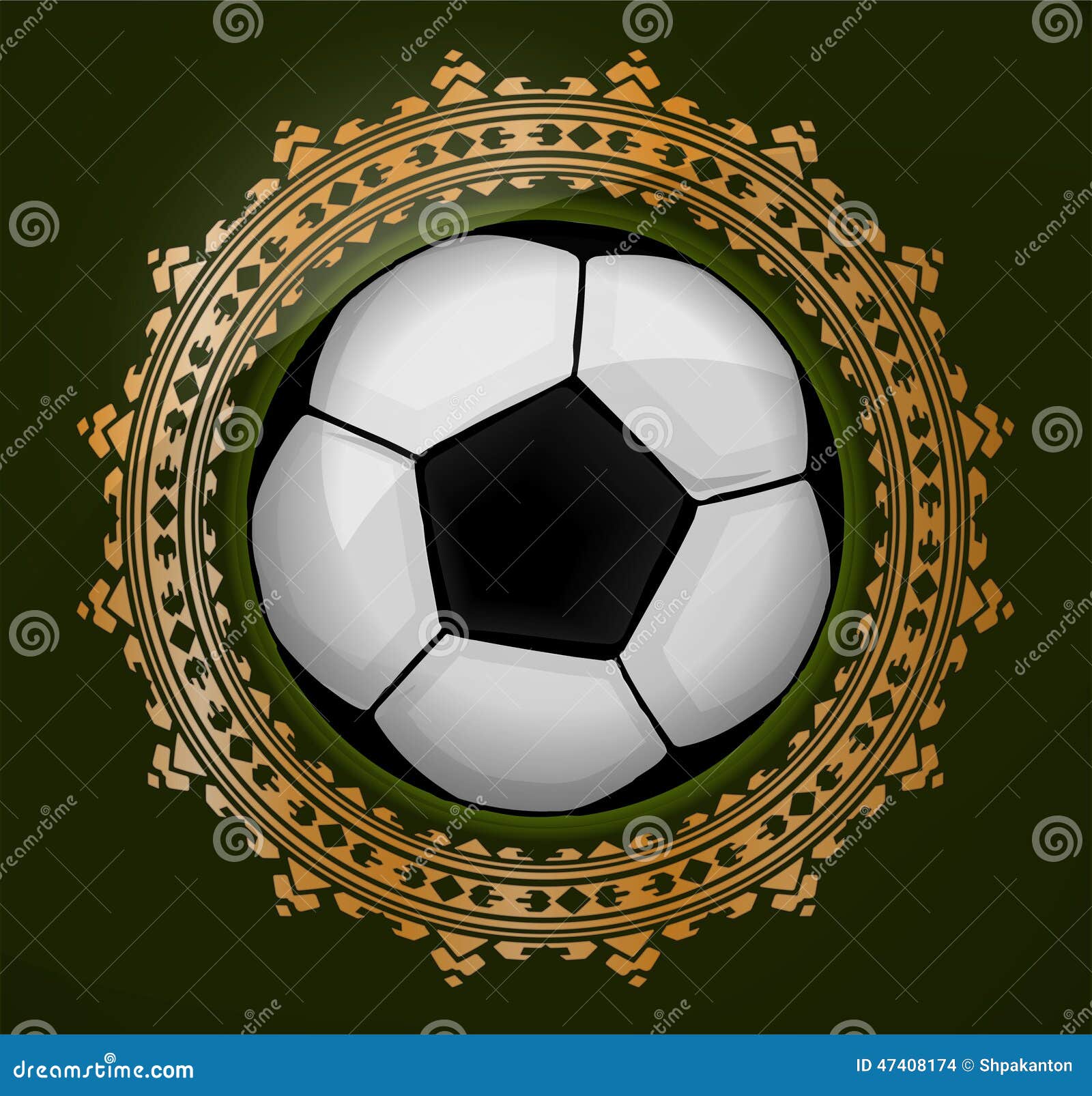 Abstract Emlem with Ball on the Gold Frame. Stock Vector - Illustration ...