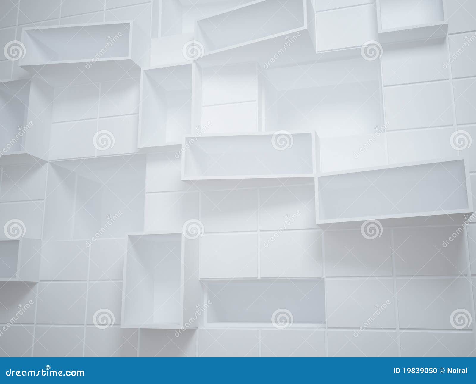 Abstract Empty Boxes in Wall Stock Illustration - Illustration of light ...