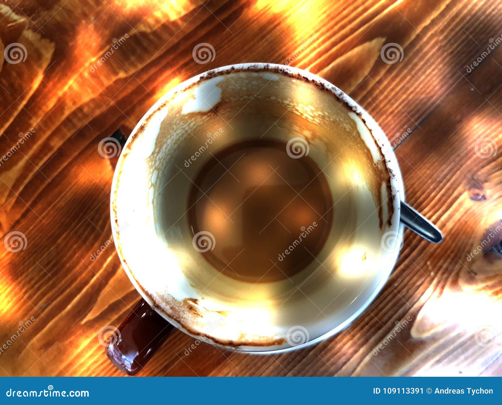 Abstract empty coffee cup stock image. Image of spoon - 109113391