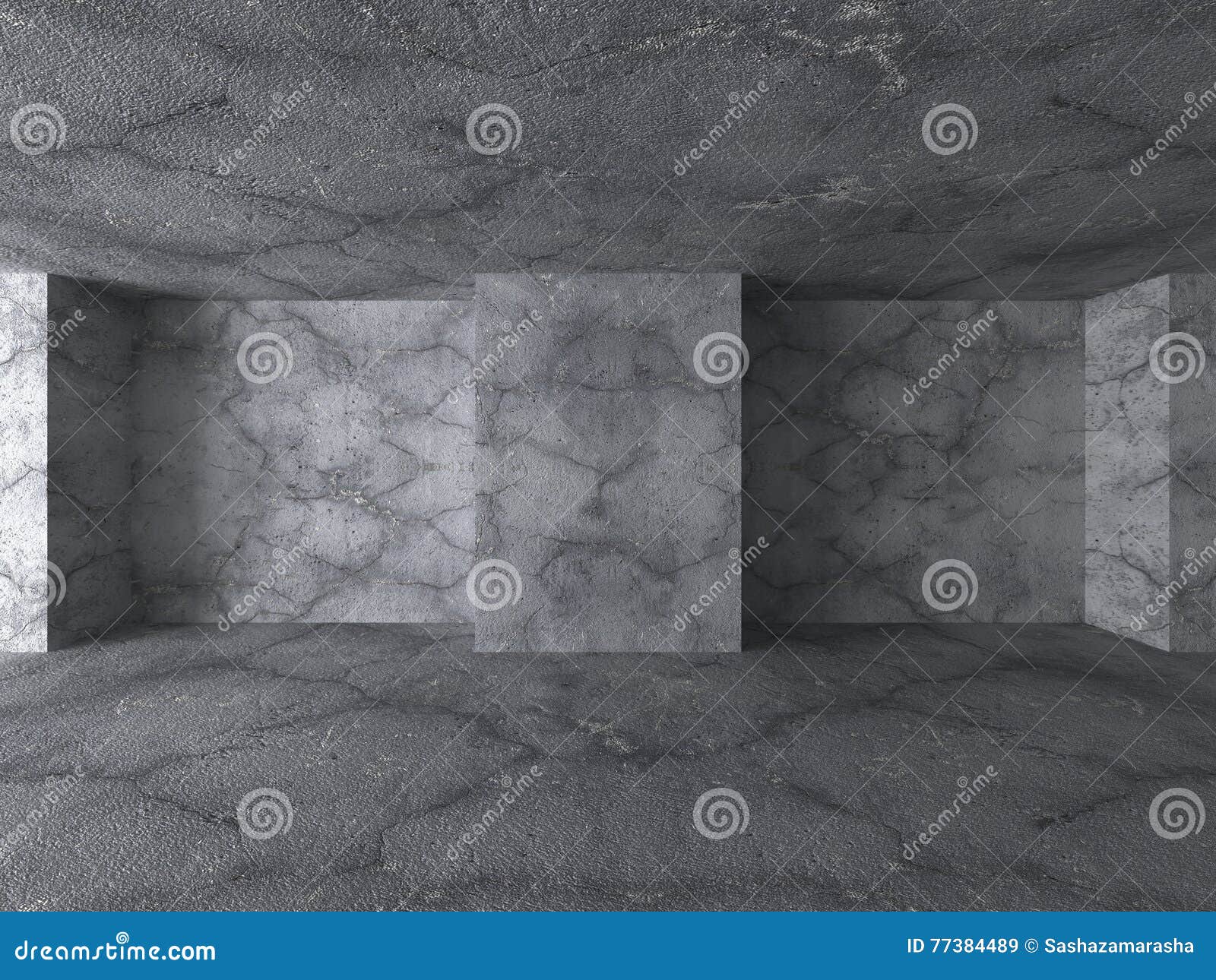 Abstract Empty Concrete Basement Room Interior Background Stock ...