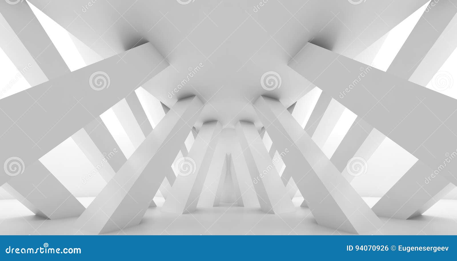 Abstract Empty Corridor Perspective, 3d Render Stock Illustration ...
