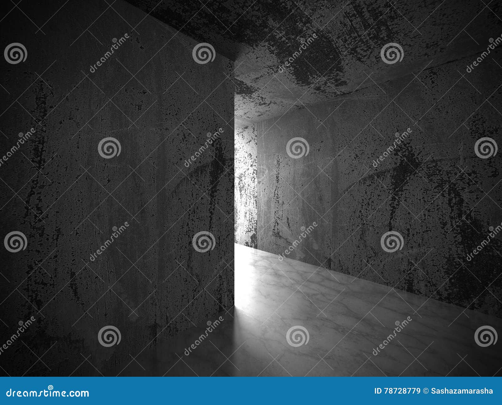 Abstract Empty Dark Room Interior with Rusty Walls. Architecture Stock ...