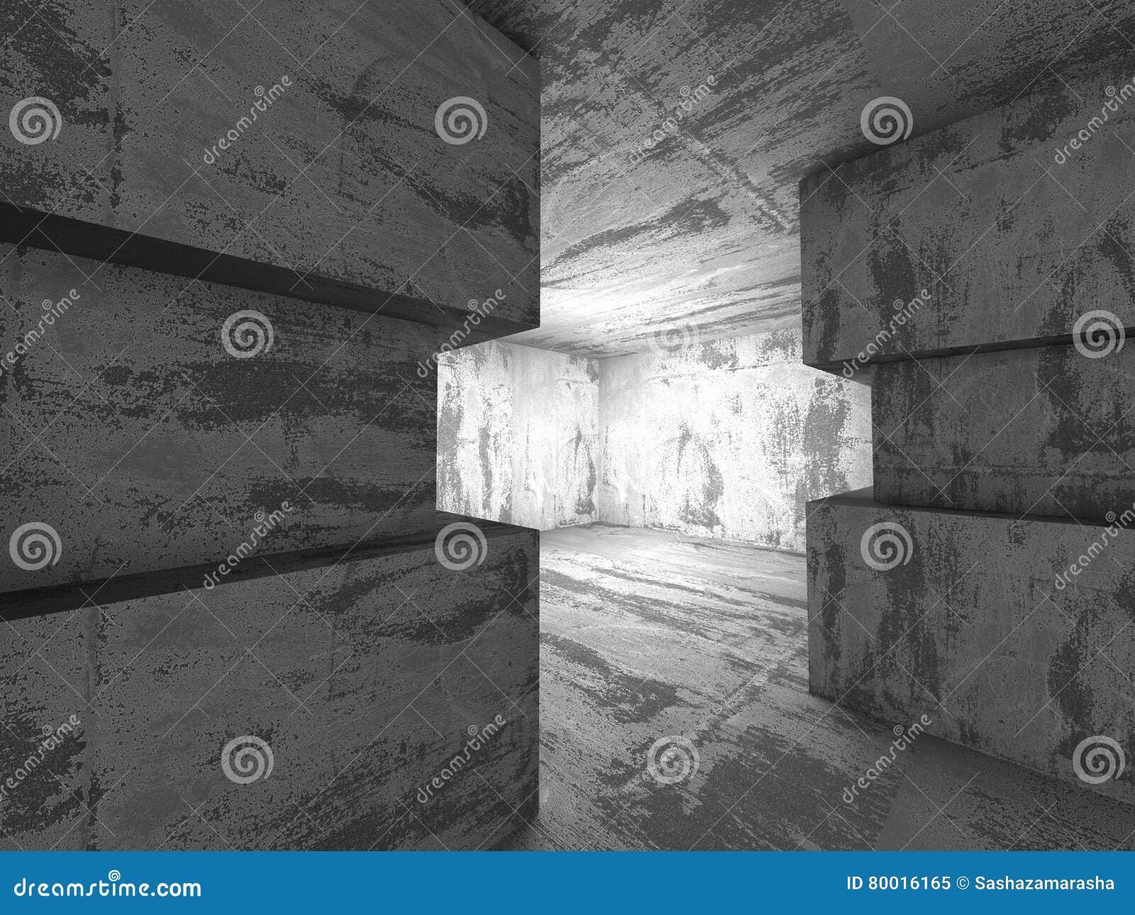 Abstract Empty Dark Room Interior with Rusty Walls. Architecture Stock ...