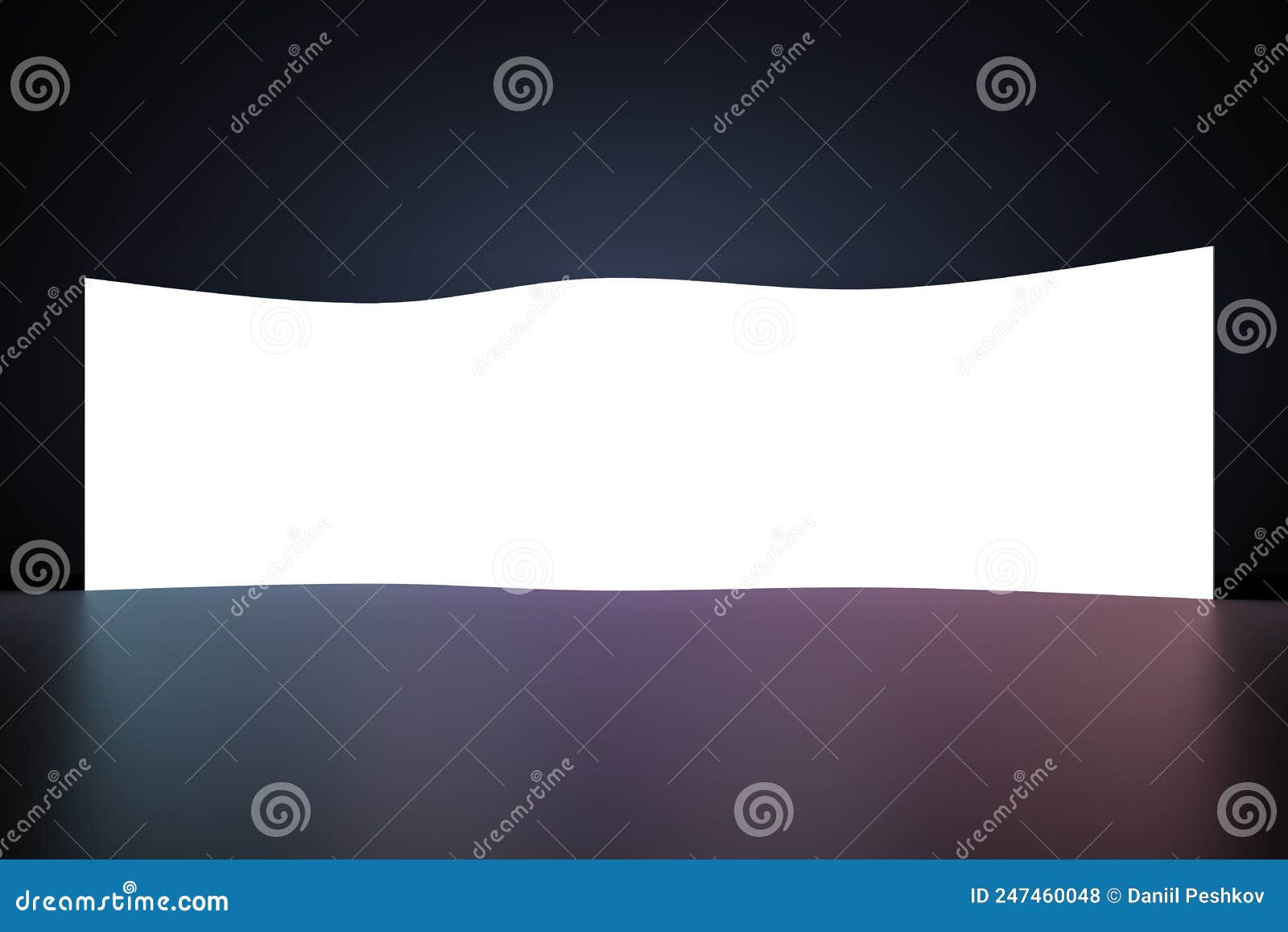 Abstract Empty Glowing White Screen in Dark Interior. Gallery ...