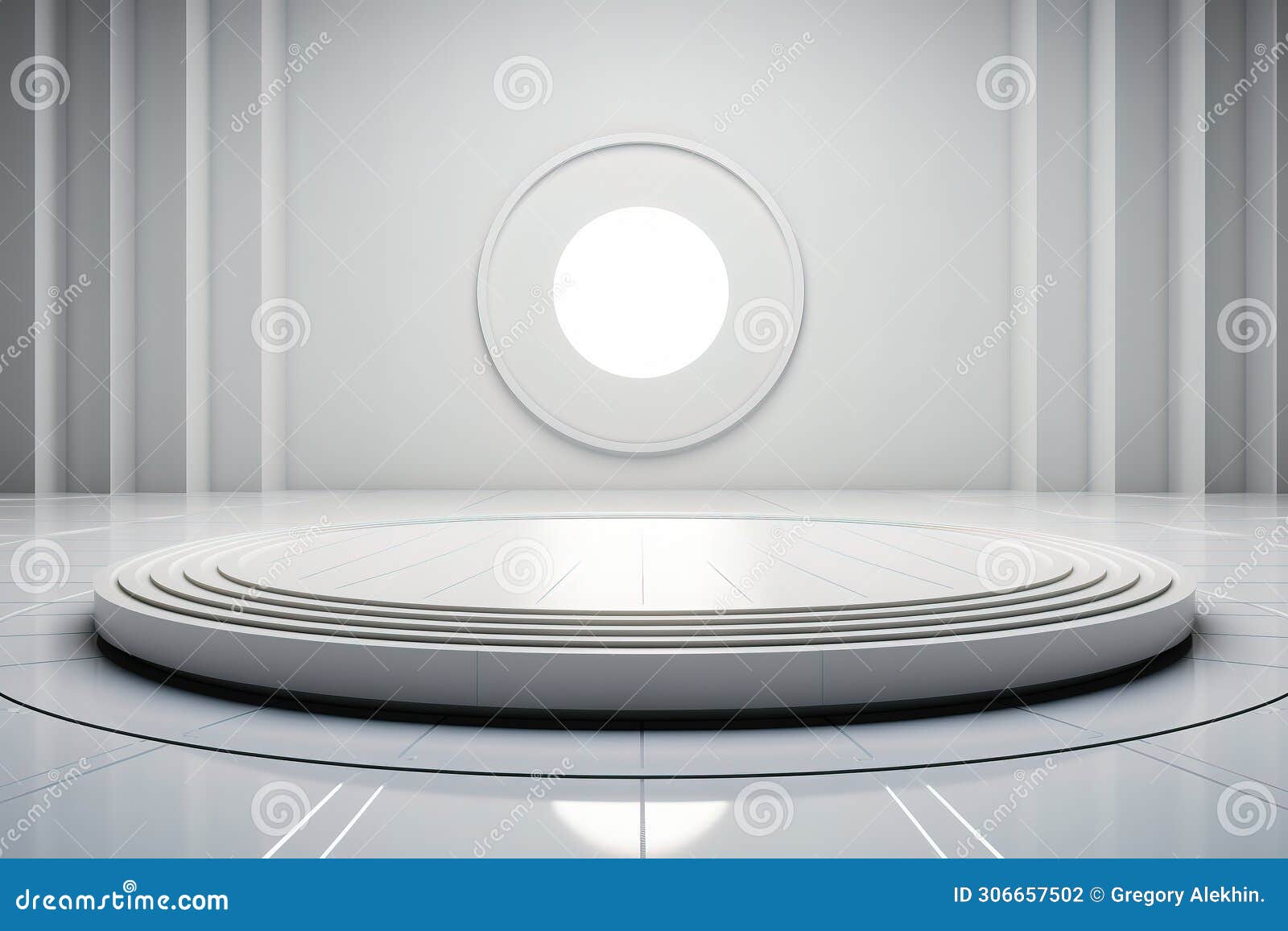 Abstract Empty Gray Podium on Gray Background . Booth Layout for ...