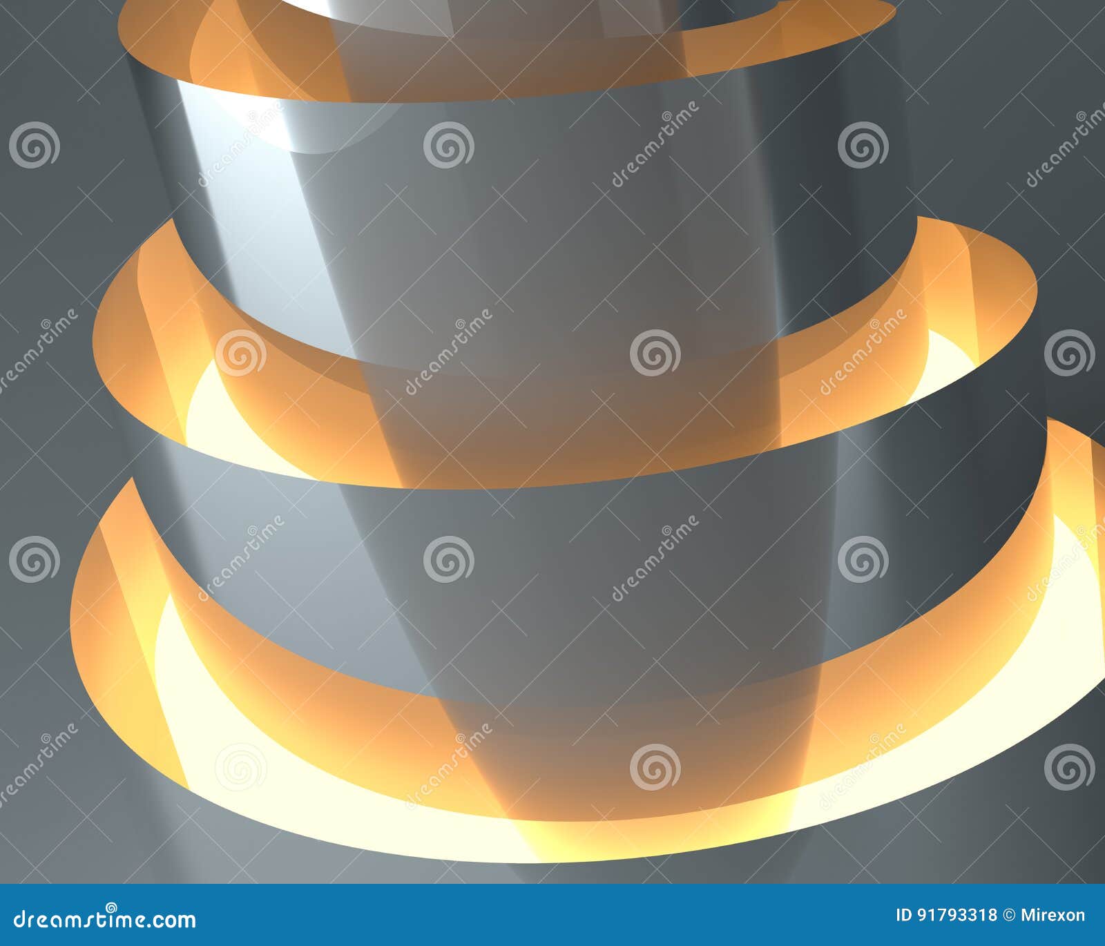 Abstract Empty Illuminated Light Shining Architectural Object, 3d ...